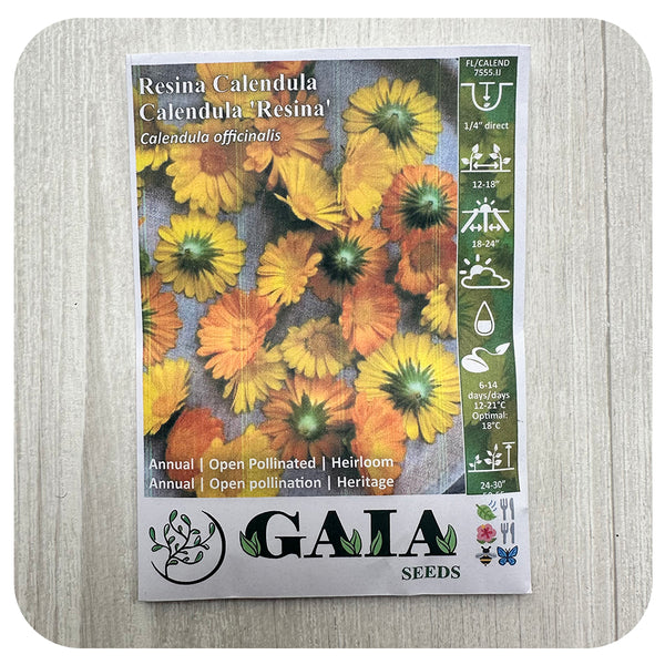 Calendula 'Resina' Seeds (Organic) - Davenport Garden Centre