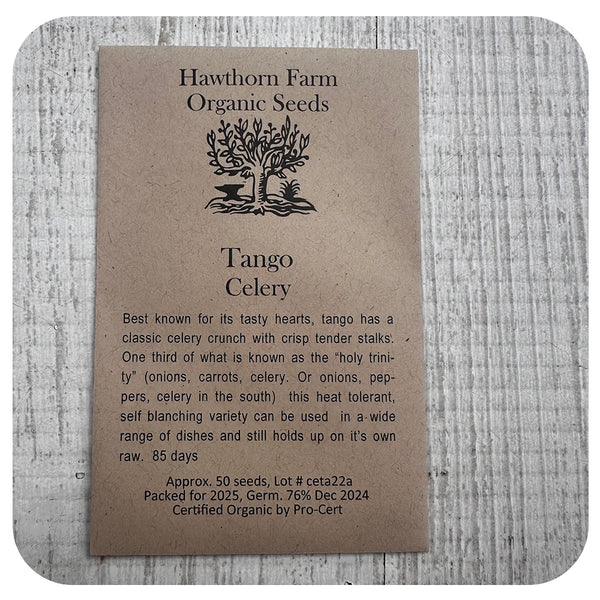 Celery Tango Seeds (Hawthorn Farm Organic Seeds) - Davenport Garden Centre